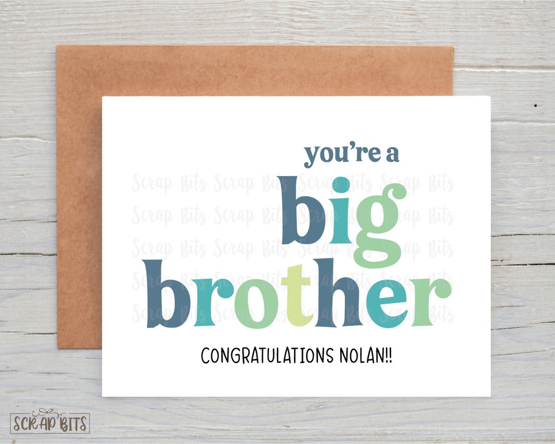 You're A Big Brother Card, Personalized Big Bro Congratulations, Retro ...
