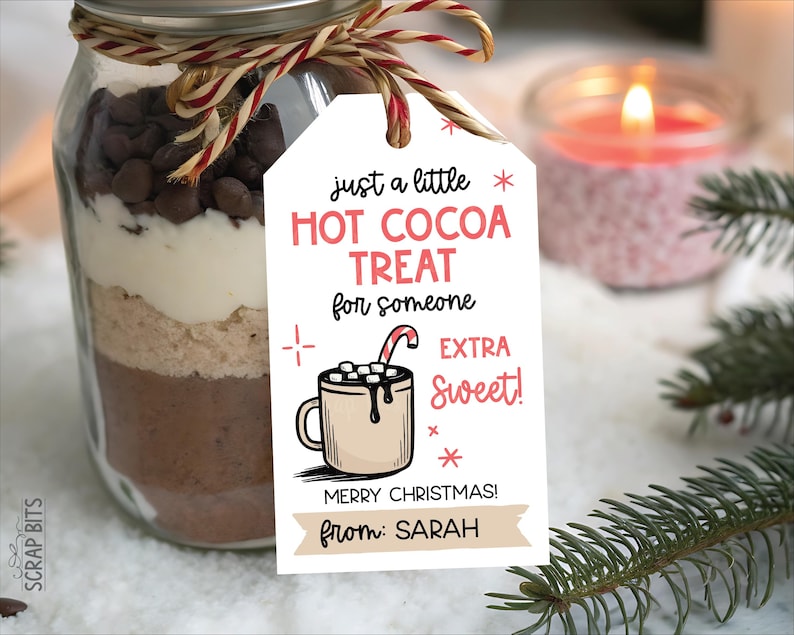 Christmas Gift Tags, Hot Cocoa Treat for Someone Sweet. Personalized ...
