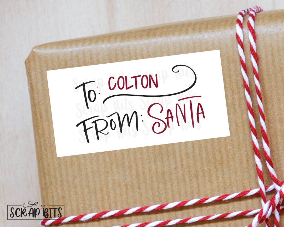 Christma Gift Stickers, From Santa Doodle Lettering, to From ...
