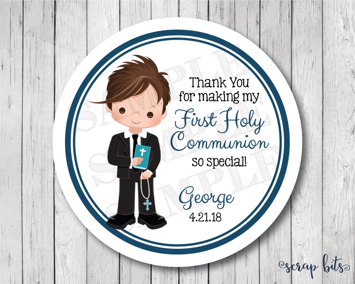 First Communion Stickers Personalized First Holy Communion | Etsy