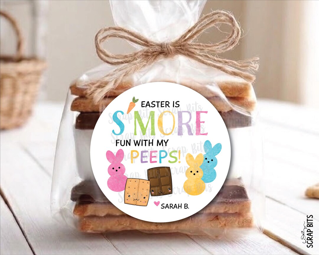 Easter Smore Labels, Easter is S'more Fun With My Peeps, Personalized ...