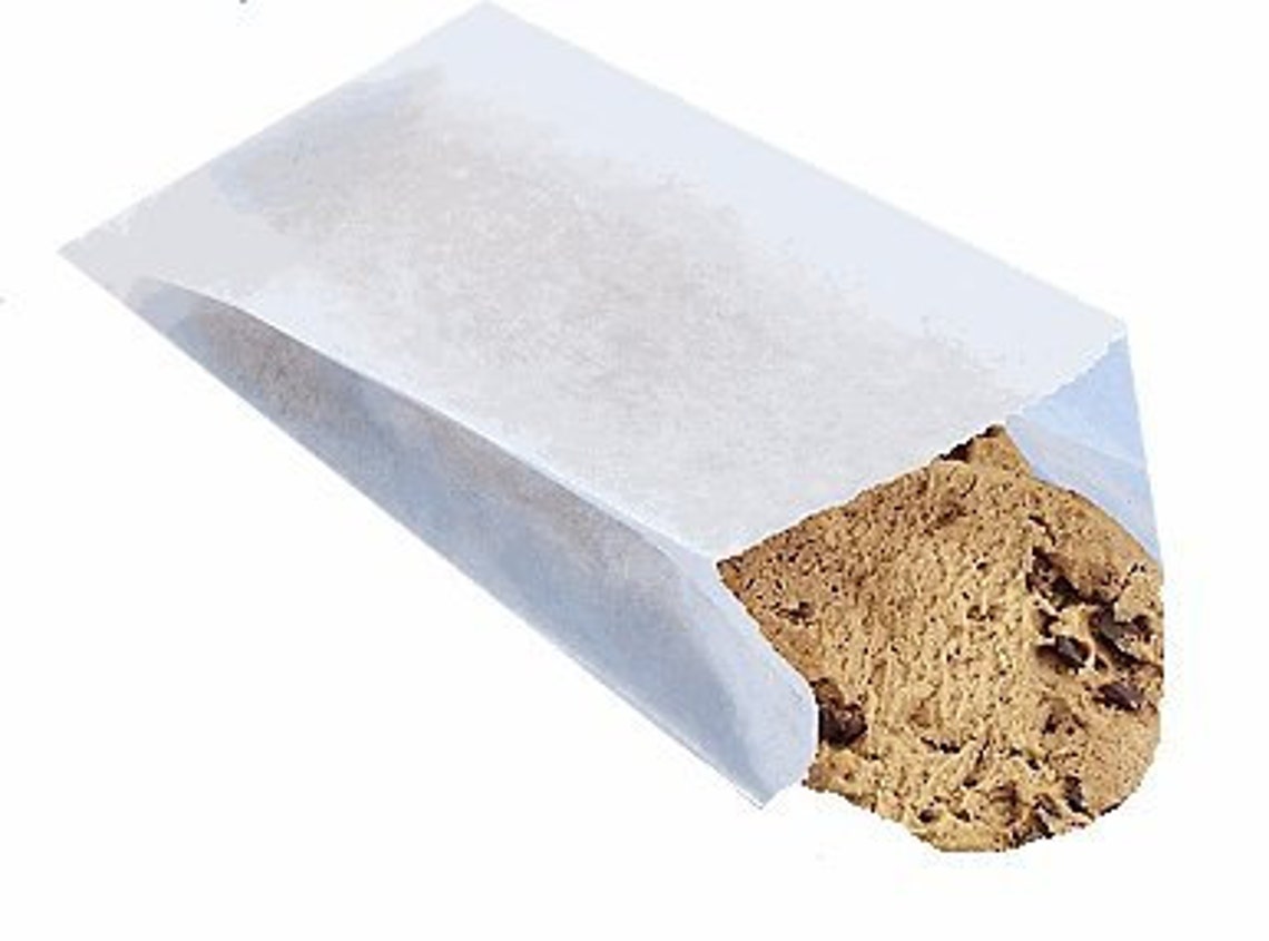 25 Gusseted Glassine Popcorn Bags . 4" X 2.5" X 8.5" . Cookie or Bakery ...