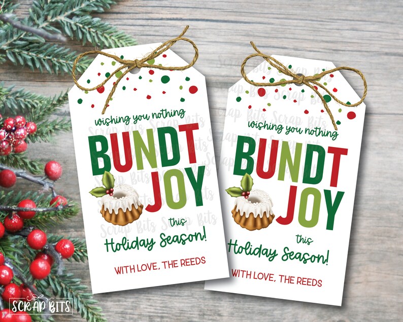 Christmas Bundt Cake Gift Tags Wishing You Nothing Bundt Joy - Etsy
