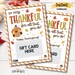 Thankful Gift Card Holder, Printable Thanksgiving Gift Card Holder, so ...