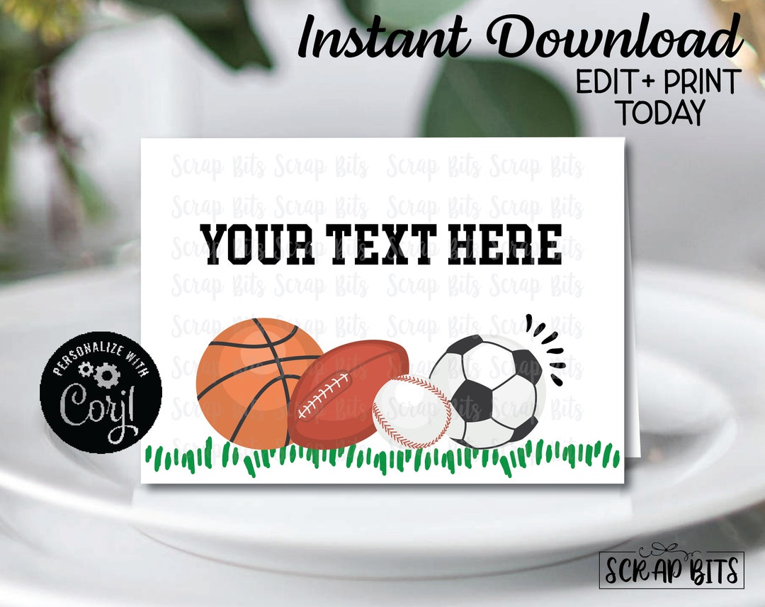 EDITABLE Sports Tent Cards, Printable Sports Food Tents, Labels or ...