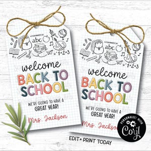 EDITABLE Back to School Tags, Doodle Graph Paper, Printable Digital ...