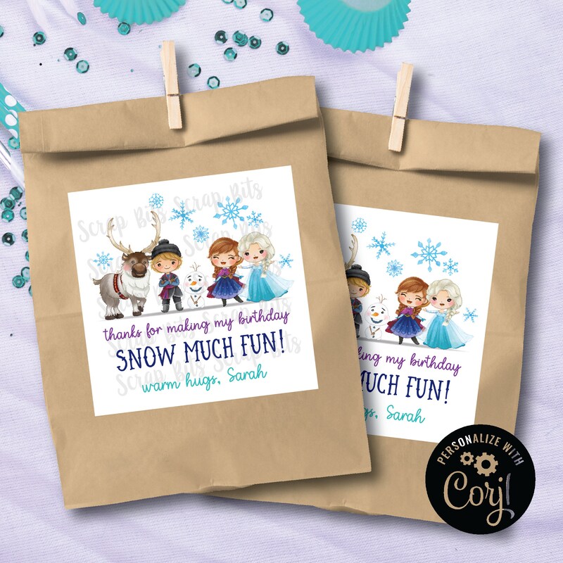 Frozen Birthday Tags - Etsy