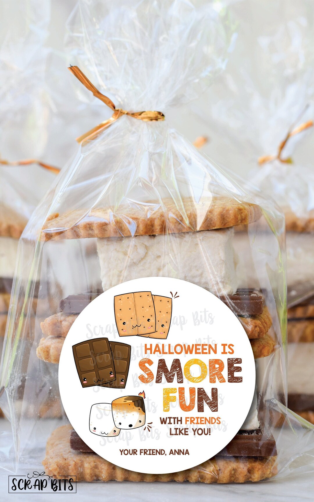 Halloween is Smore Fun, Smore Friends . Halloween Treat Bag Stickers ...