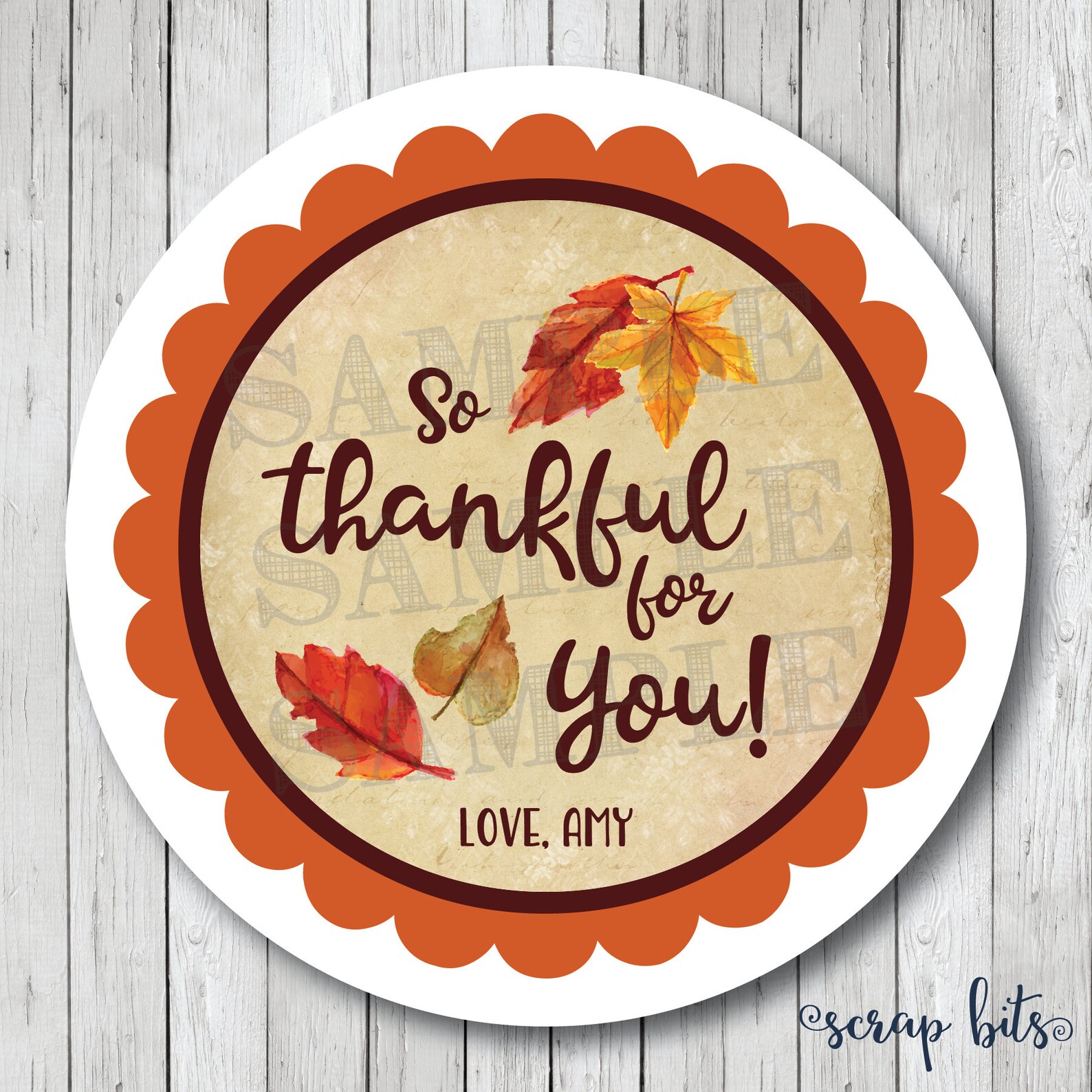Thankful Stickers . so Thankful for You . Personalized - Etsy