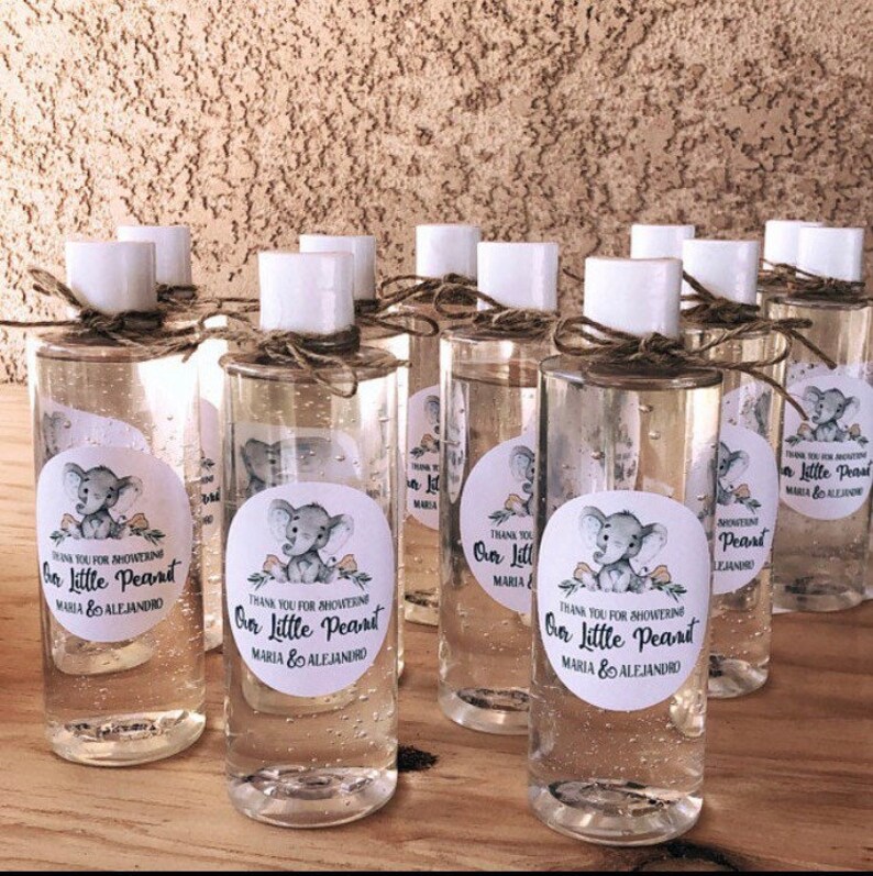 Thank You for Showering Our Little Peanut Elephant Baby Shower Stickers ...