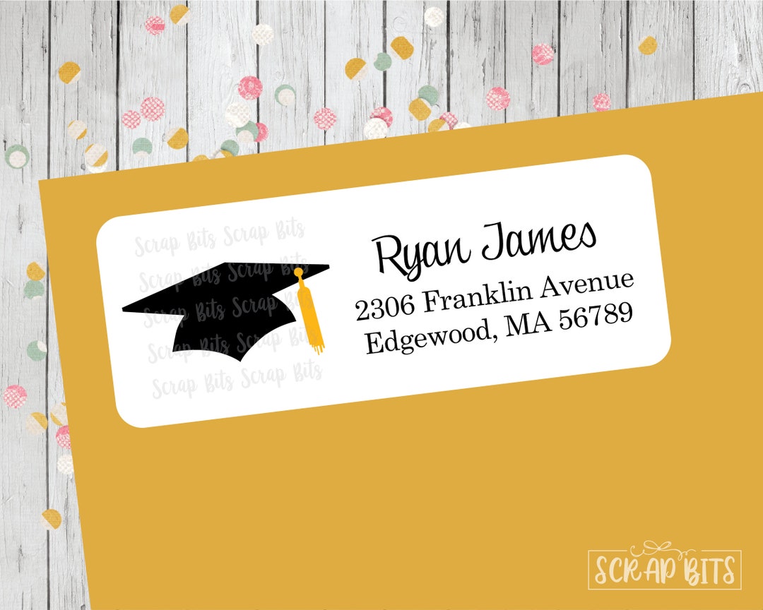 Grauation Address Labels . Personalized Return Address Labels - Etsy
