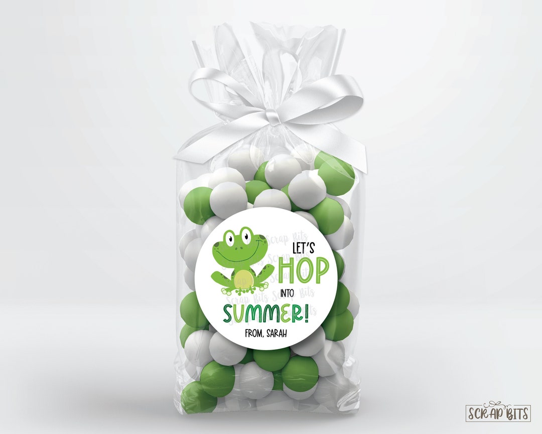Last Day of School Stickers + Treat Bags, Let's Hop Into Summer Frog ...