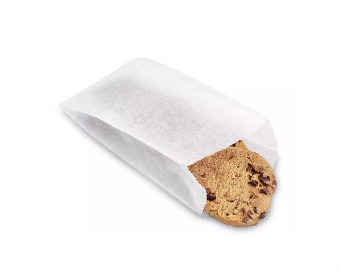 25 Gusseted Glassine Popcorn Bags . 4" X 2.5" X 8.5" . Cookie or Bakery ...