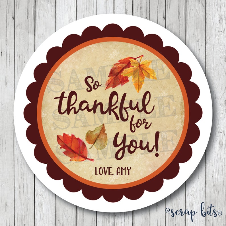 Thankful Stickers . so Thankful for You . Personalized - Etsy