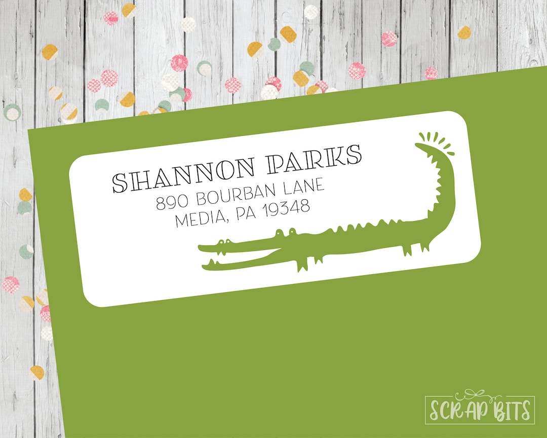 Alligator Address Labels, Personalized Return Address Labels - Etsy