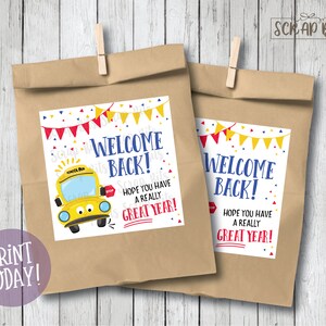 Back to School Tags, Great Year School Bus Tags, First Day of School ...