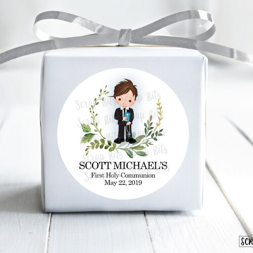 First Communion Stickers . Communion Boy . Personalized Favor - Etsy