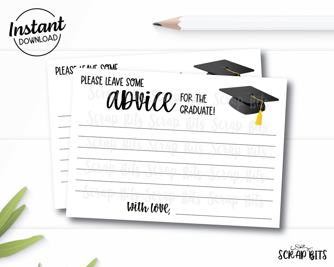 Advice for the Graduate Cards, Black Cap . Printable Graduation Advice ...