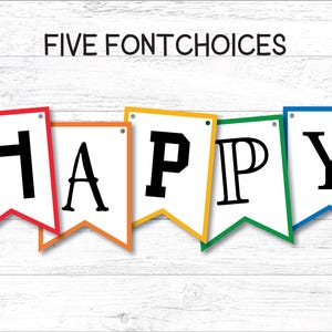 EDITABLE Party Banner, Make Your Own Banner Bunting, Outline ...