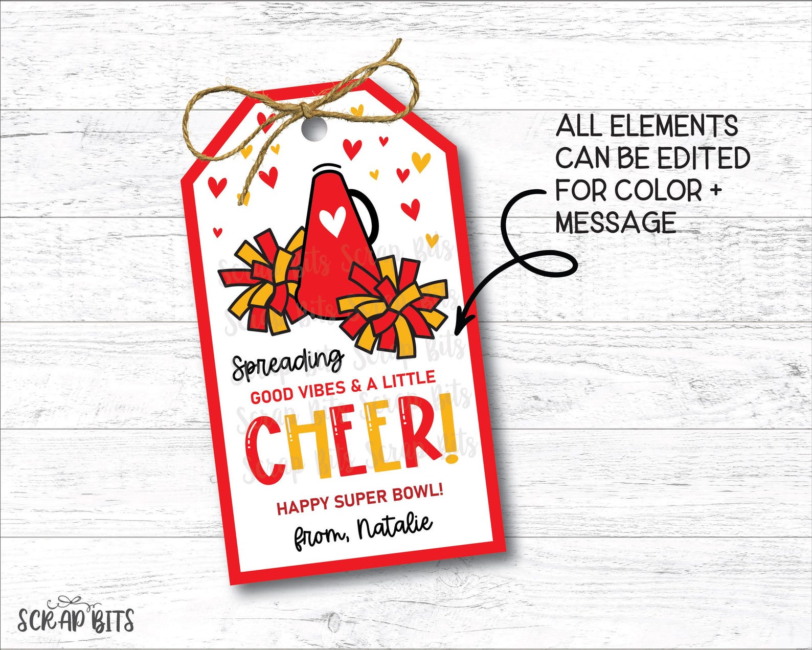 Printable Cheerleading Tags, Spreading Good Vibes & A Little Cheer ...