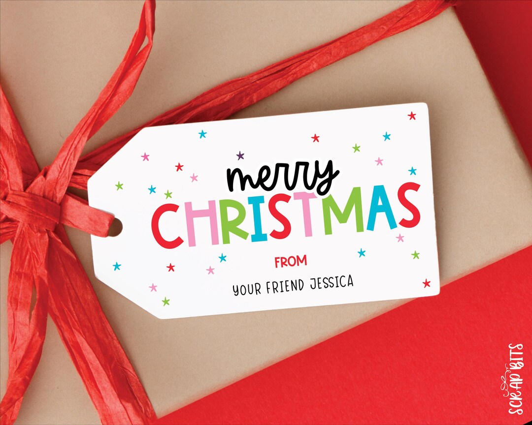 Christmas Gift Tags, Playful Lettering, Personalized Christmas Treat ...