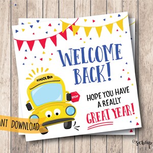 Back to School Tags, Great Year School Bus Tags, First Day of School ...