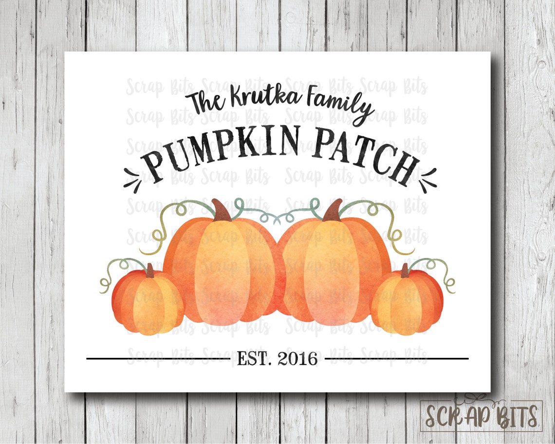 Pumpkin Family Print Printable Fall Decor . Custom Family | Etsy