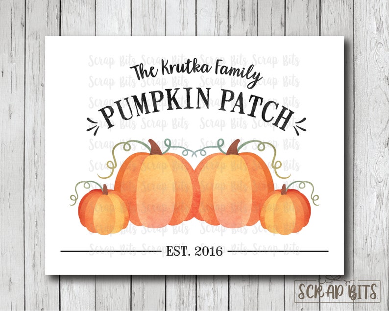Pumpkin Family Print Printable Fall Decor . Custom Family | Etsy