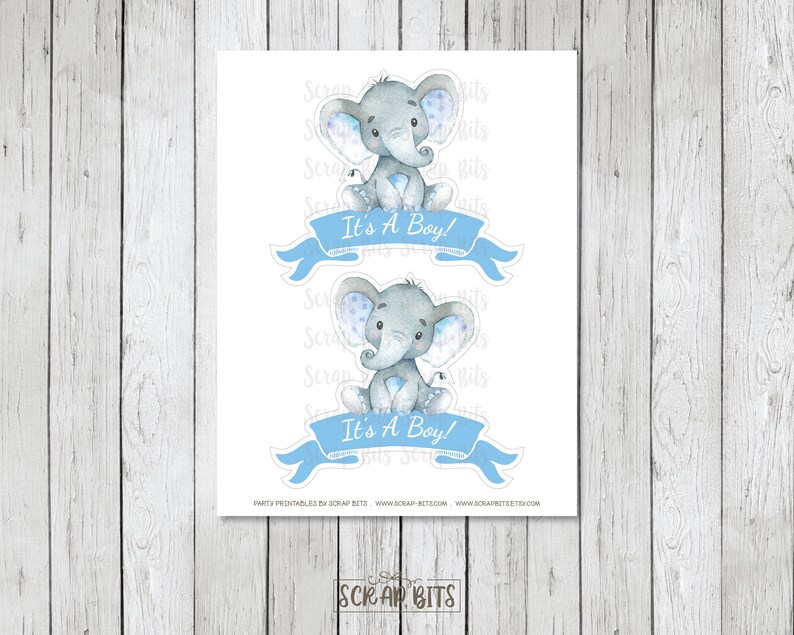 PRINTABLE Cake Topper . Watercolor Elephant Cake Topper | Etsy