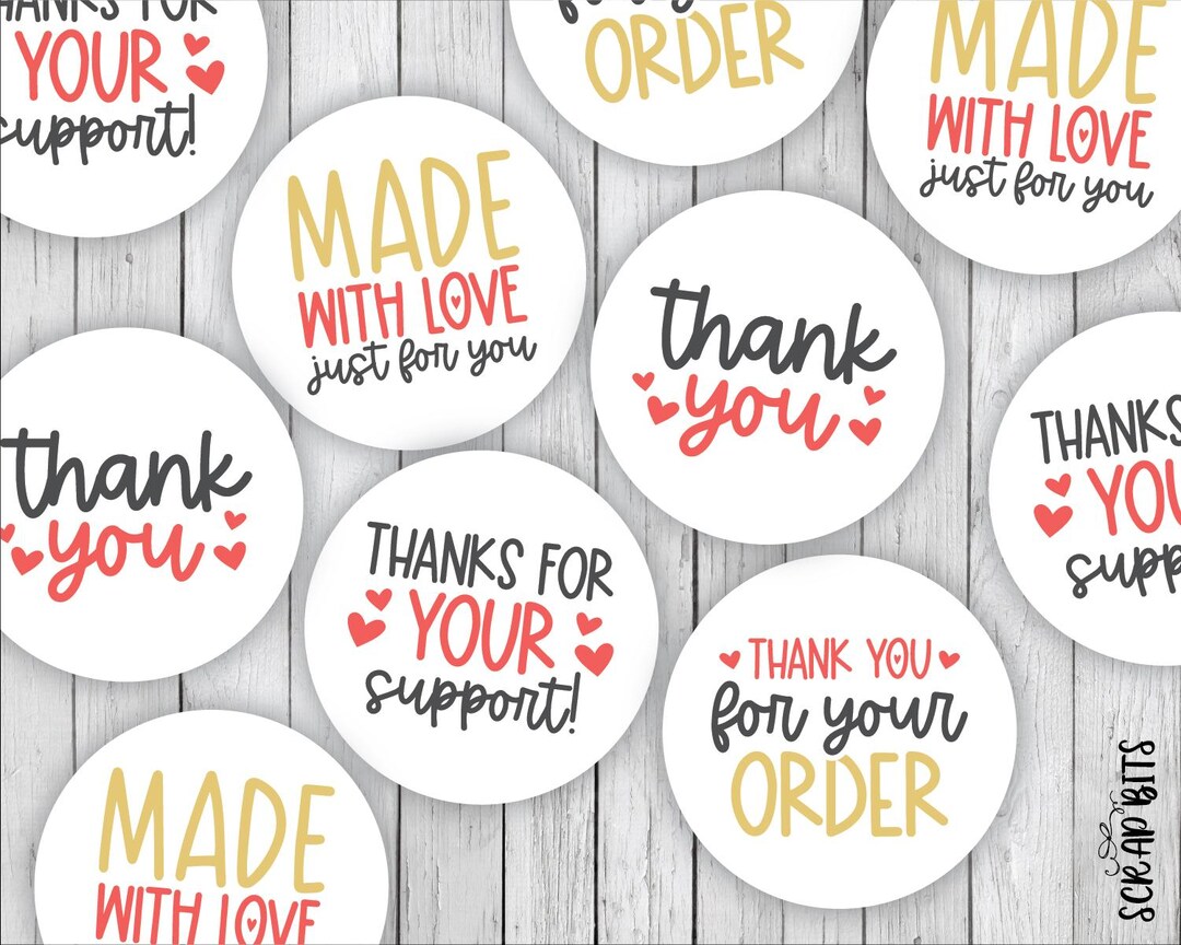 Small Business Sticker Set, Cute Packaging Labels or Seals, Made With ...