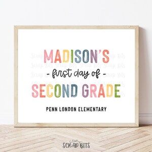 First Day of School Sign, 1st Day of School Sign, Second Grade or Any ...