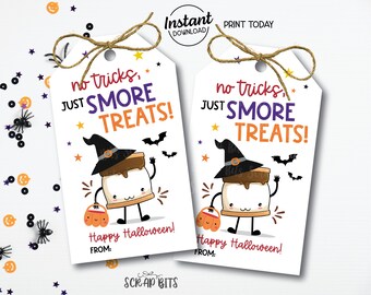 Printable Halloween Smores Bag Topper Halloween Tag Topper - Etsy