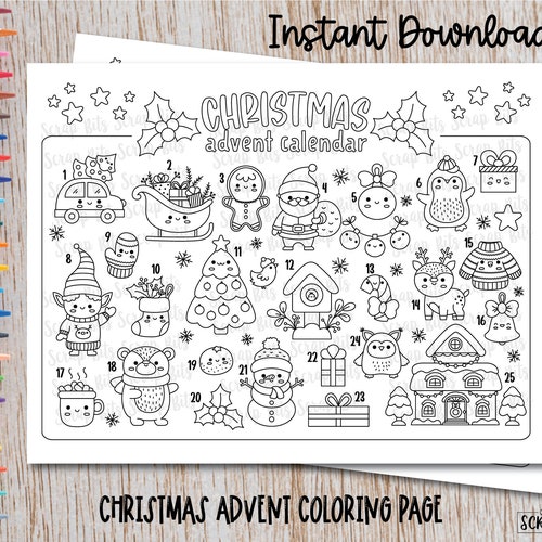 Nativity Coloring Kids Advent Calendar Christmas Coloring - Etsy