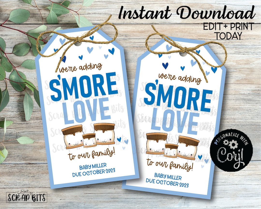 EDITABLE Printable Baby Shower Tags We're Adding - Etsy