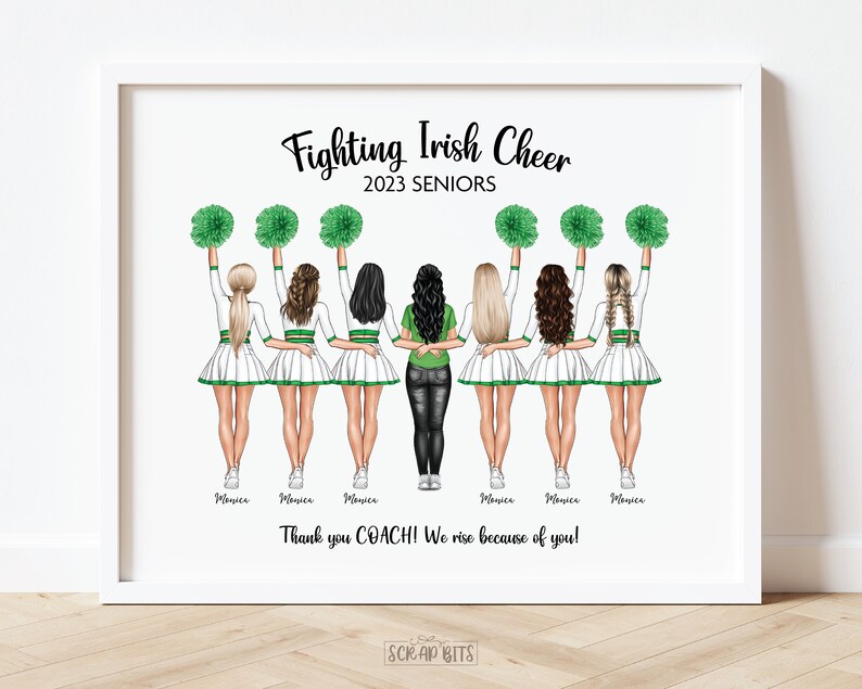 Personalized Cheerleader Print Custom Cheer Team Print - Etsy
