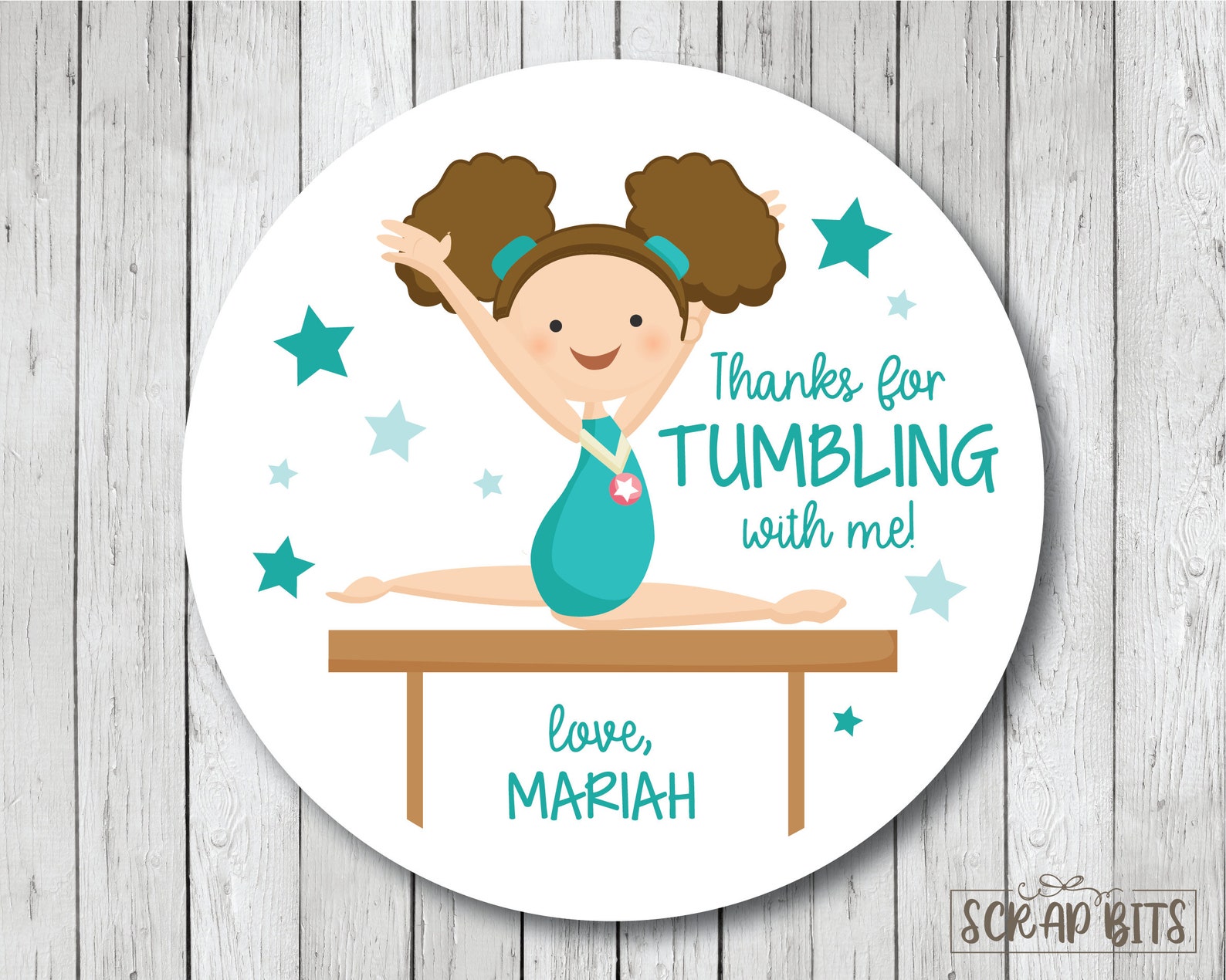 Gymnastics Party Stickers . Thank You for Tumbling With Me - Etsy