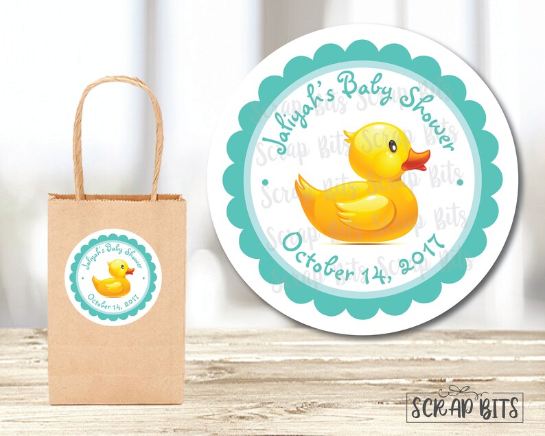 Duck Baby Shower Stickers . Rubber Duckie . Personalized Favor - Etsy
