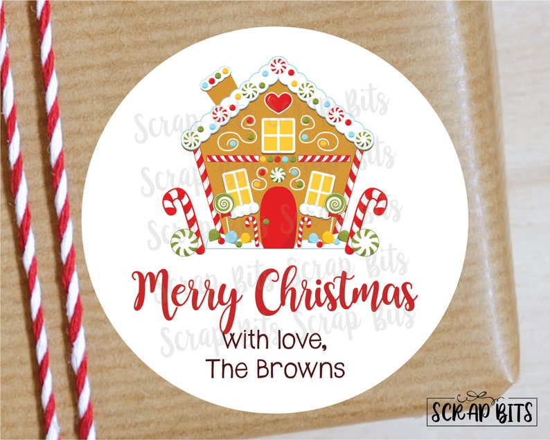 EDITABLE Printable Christmas Labels Gingerbread House - Etsy