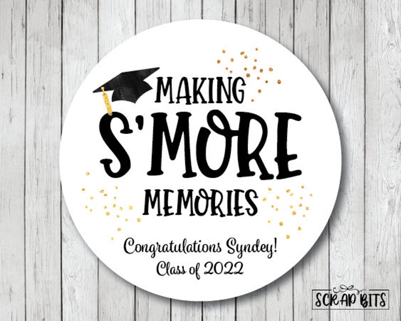 Graduation Stickers & Bags, Grad Cap Making S'more Memories, S'mores ...