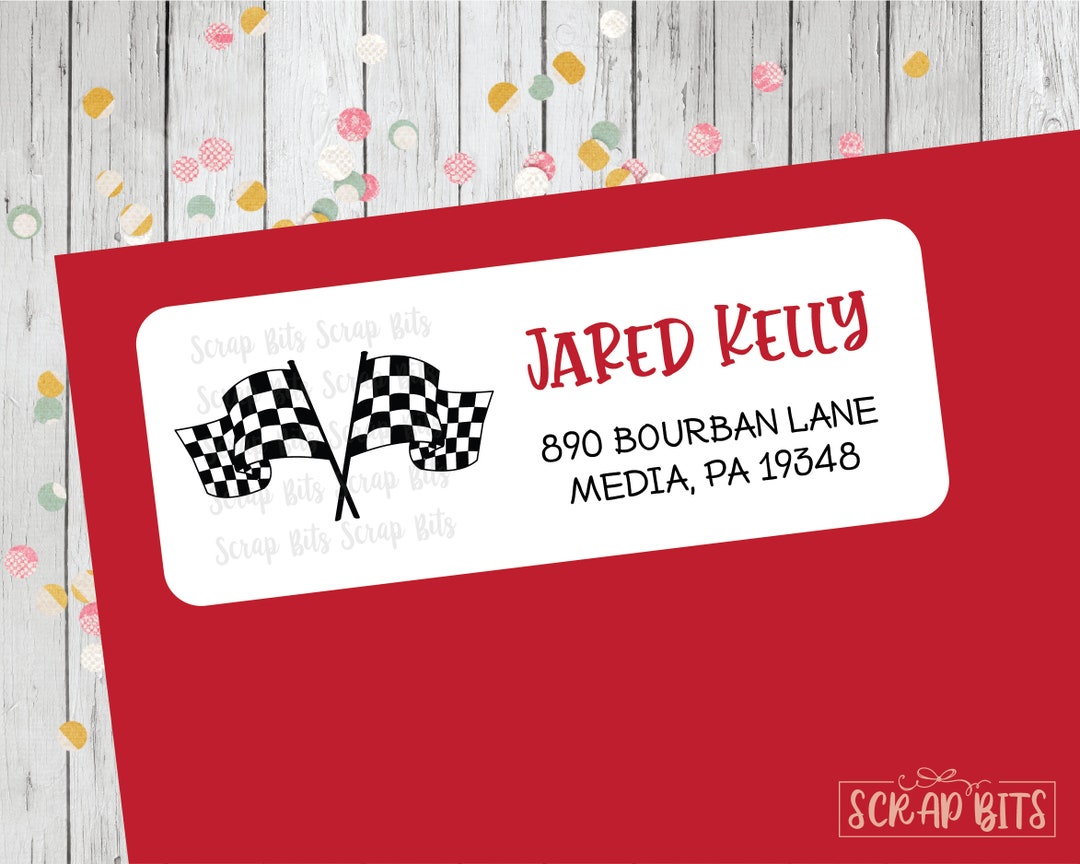 Racing Flags Address Labels . Personalized Return Address Labels - Etsy