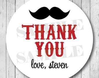Mustache Thank You | Etsy