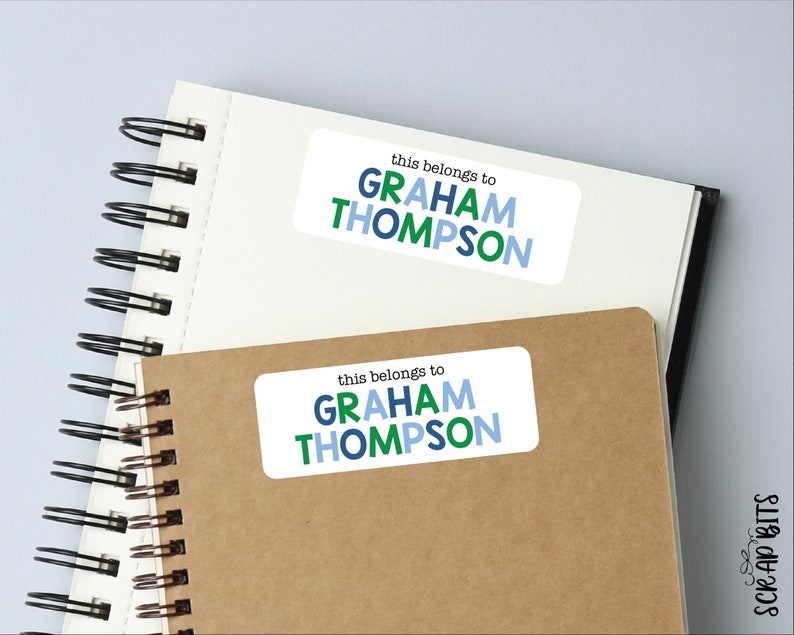Personalized Name Labels, Boy Belonging Labels for School Supplies ...