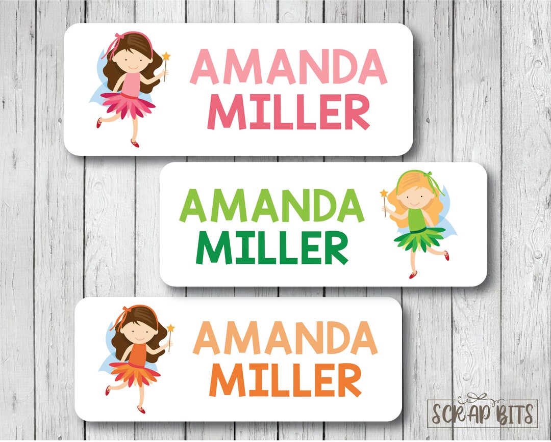 Personalized Name Labels, Fairies Daycare Labels, School Supply ...