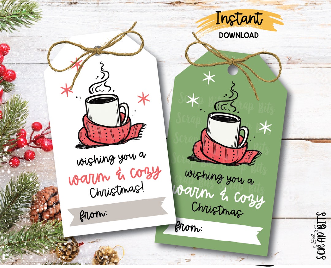 Christmas Coffee Tags, Wishing You A Warm & Cozy Christmas Season ...