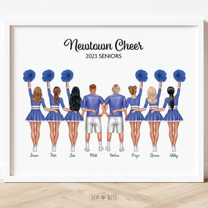 Personalized Cheerleader Print, Custom Cheer Team Print, Cheerleader ...