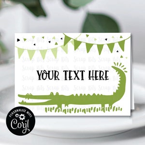 EDITABLE Alligator Tent Cards, Crocodile Birthday Tent Cards, Printable ...