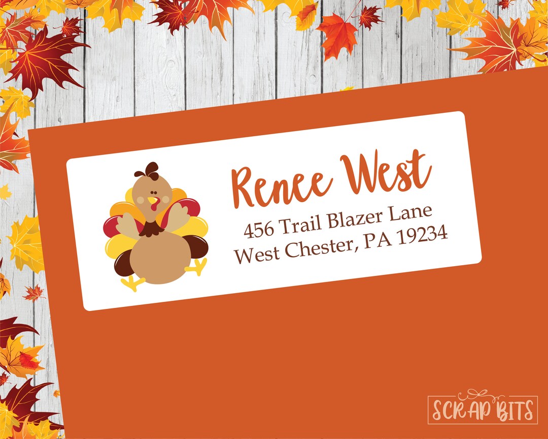 Turkey Address Labels . Thanksgiving Address Labels . - Etsy