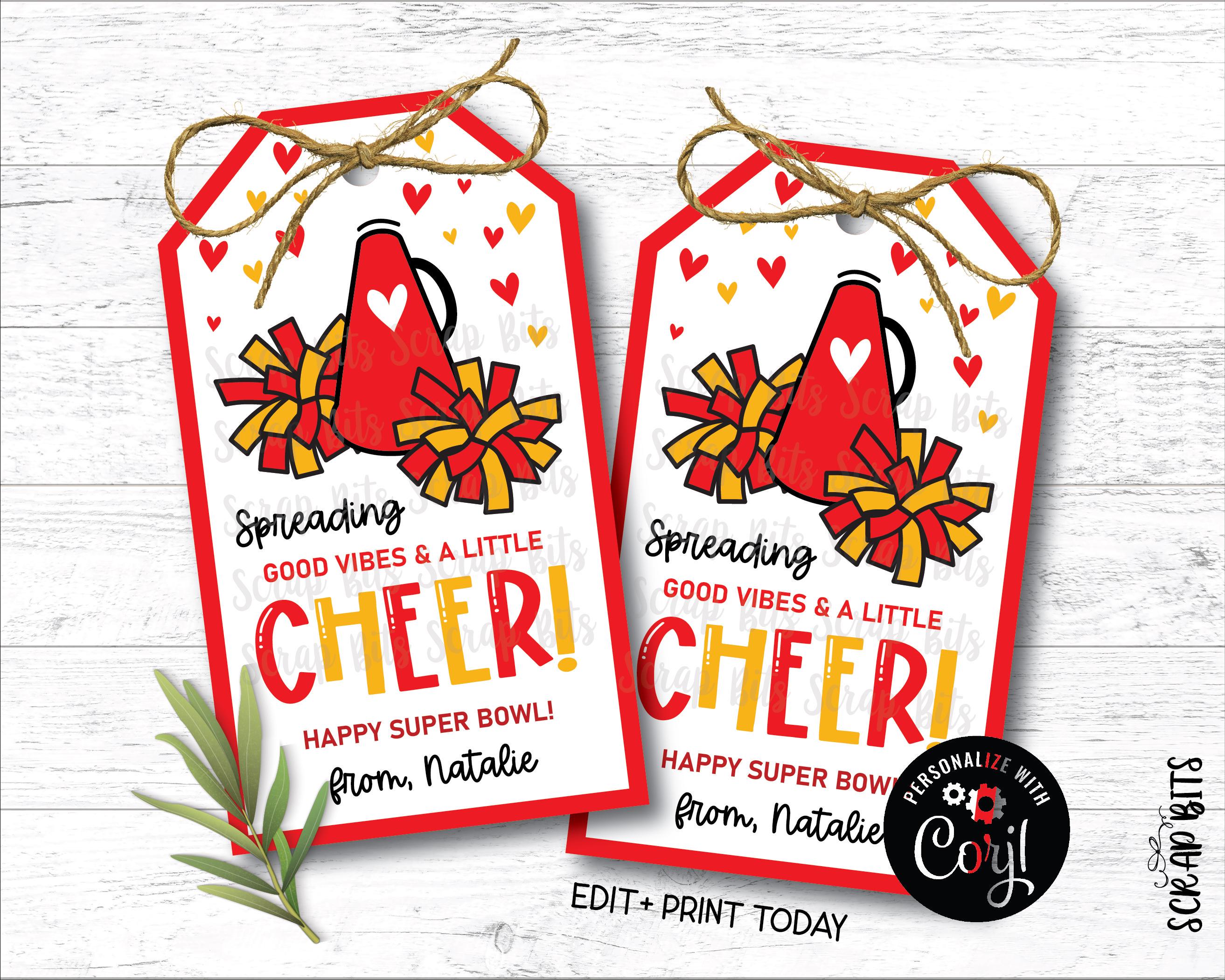 Printable Cheerleading Tags, Spreading Good Vibes & A Little Cheer ...