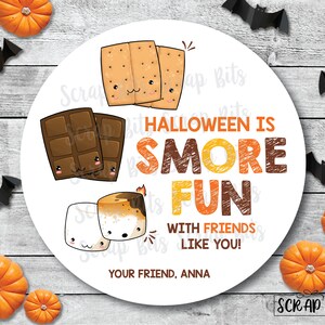 Halloween is Smore Fun, Smore Friends . Halloween Treat Bag Stickers ...