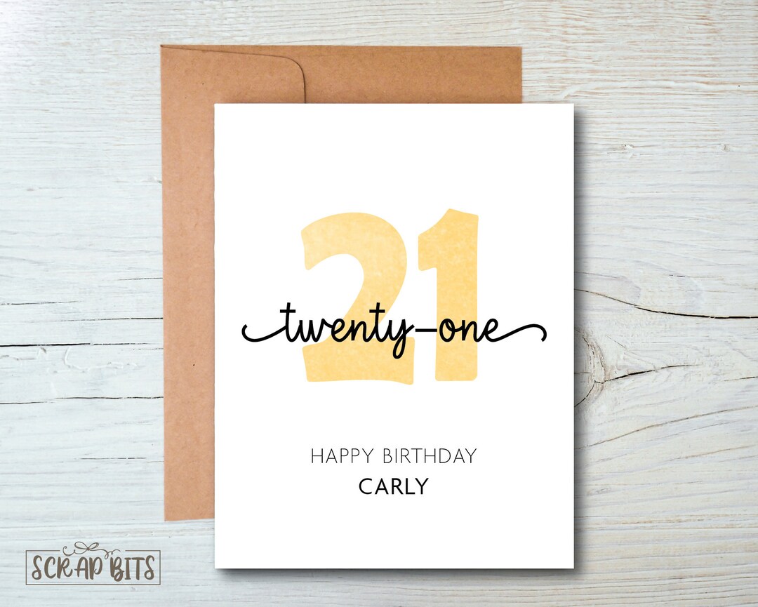 21st Birthday Card, 21 Birthday Card, Personalized 21st Birthday Card ...